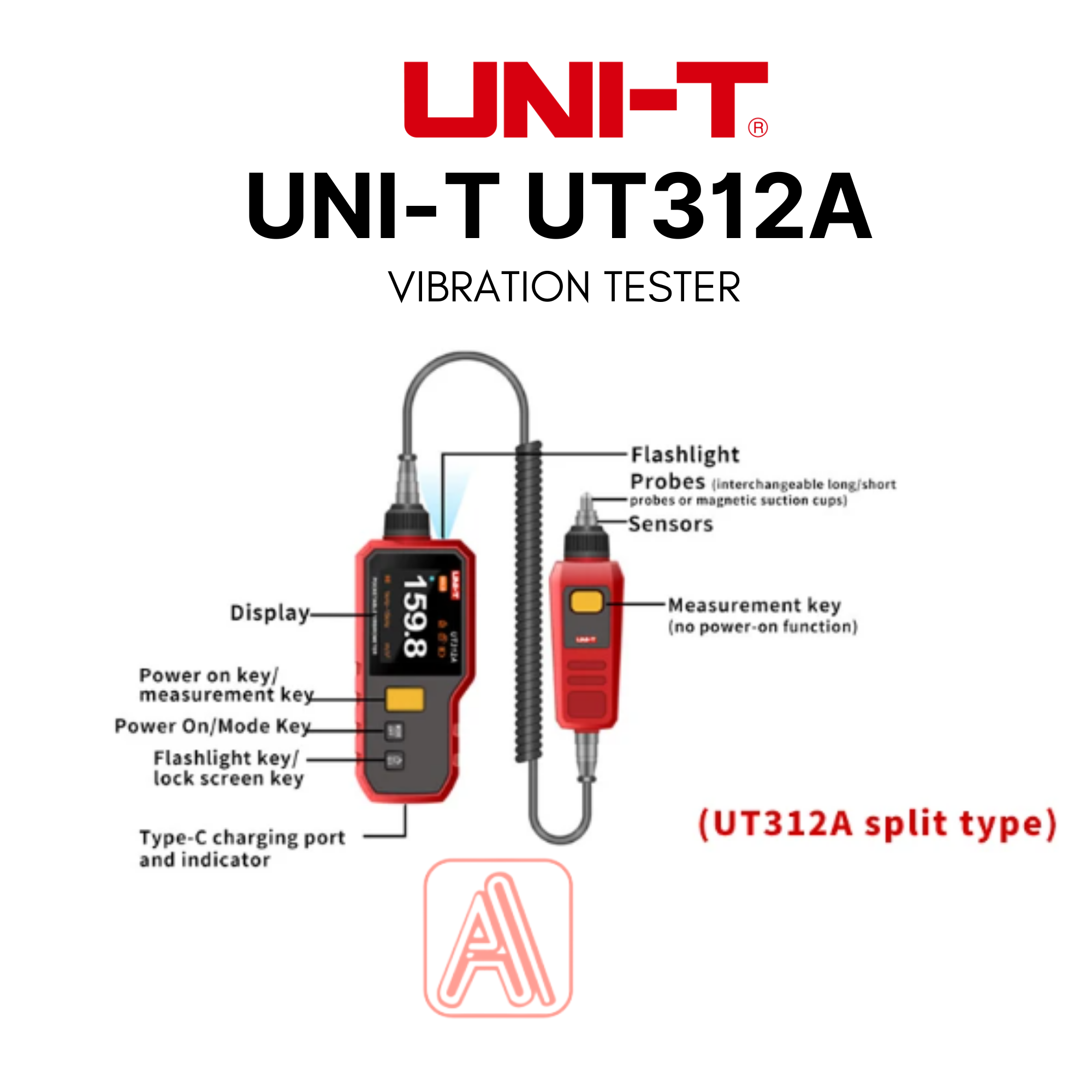 UNI-T UT315A / UT312A LCD Vibration Tester Meter Acceleration-ORIGINAL ...