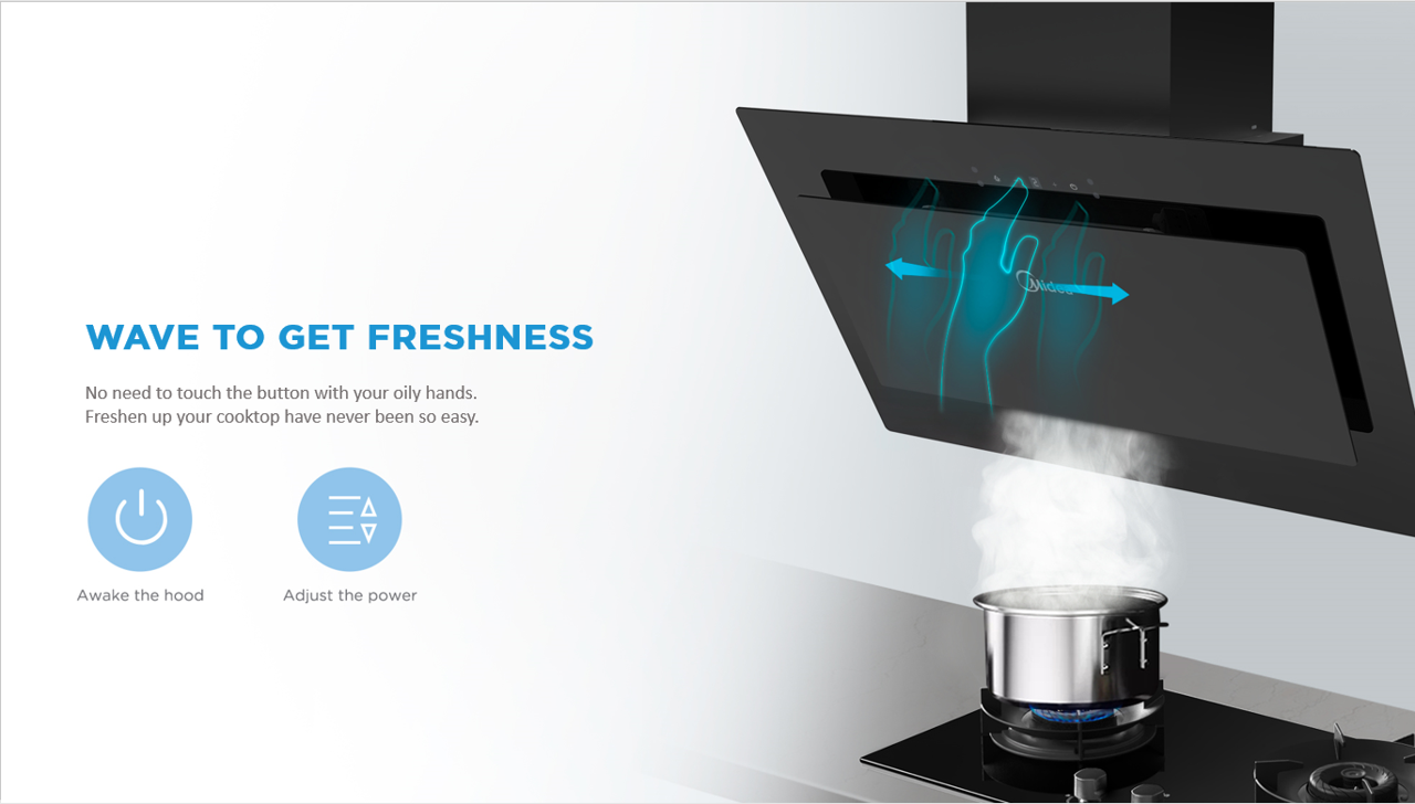 【FREE DUCTING HOSE】MIDEA 1400m3/hr Cooker Hood MCH-90J82 + Midea Built ...