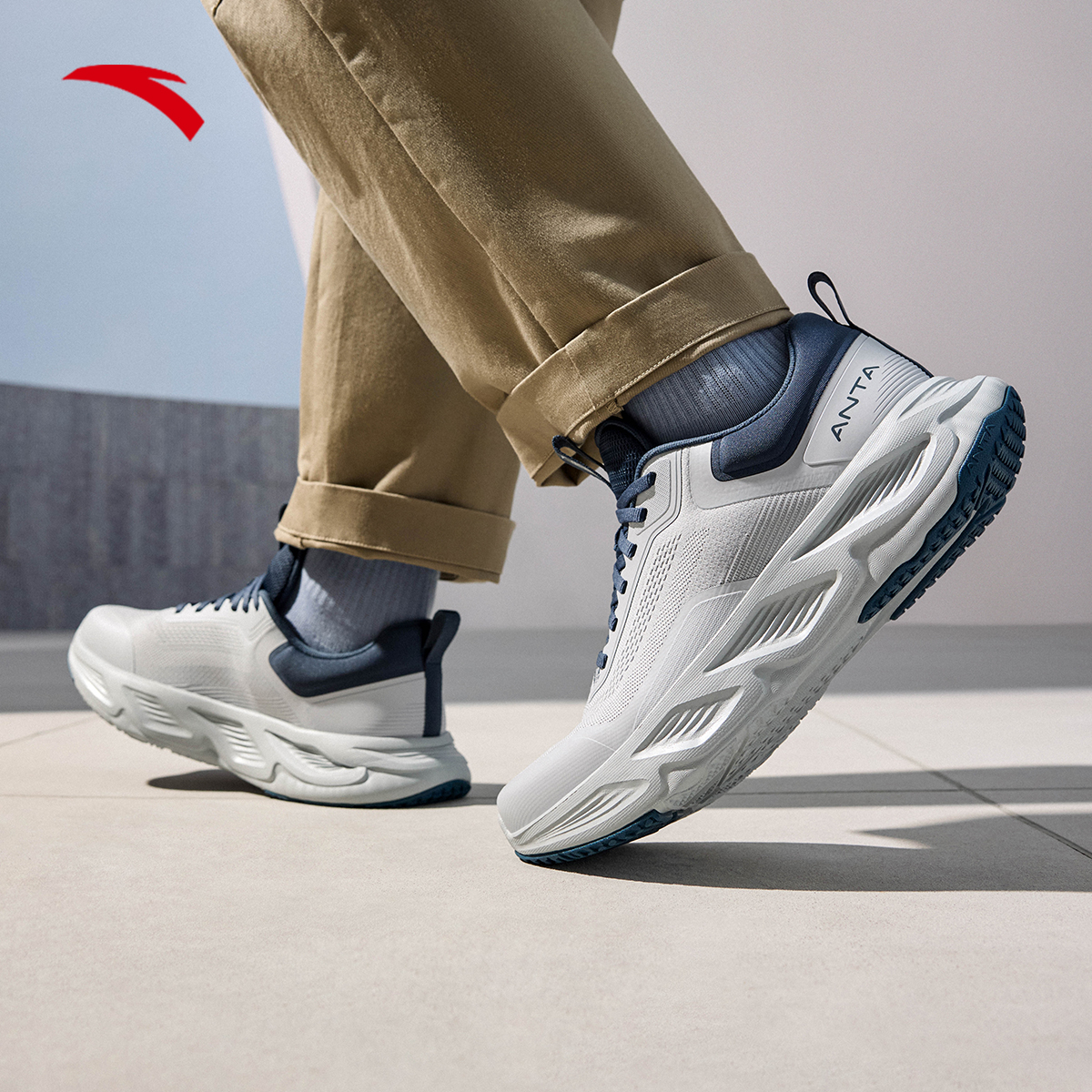 ANTA Men EBUFFER Cross Training Shoes 1125A7718-1 -Sejil Grey/Blue-Black (Kasut Sukan Lelaki ...