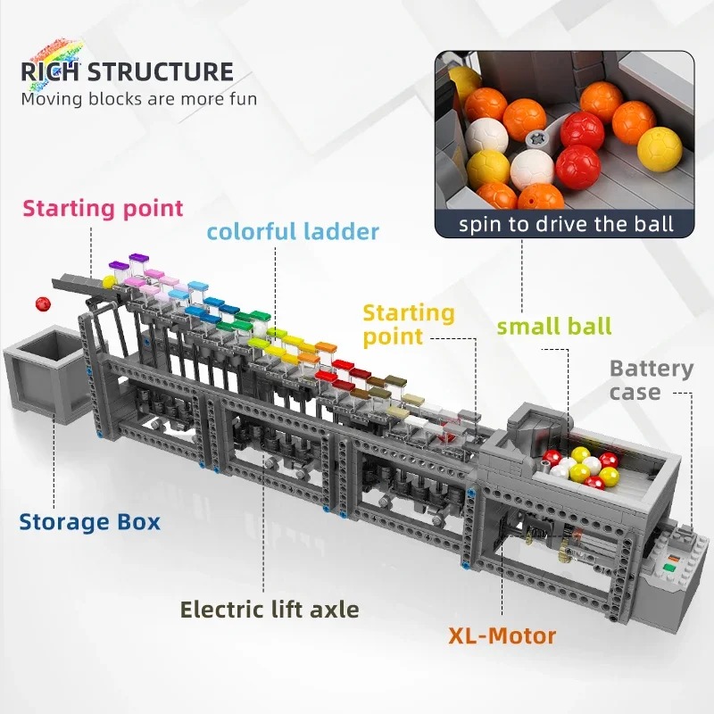 Mould King 26004 Technic Rainbow Stepper Building Block | 1,038 PCS ...