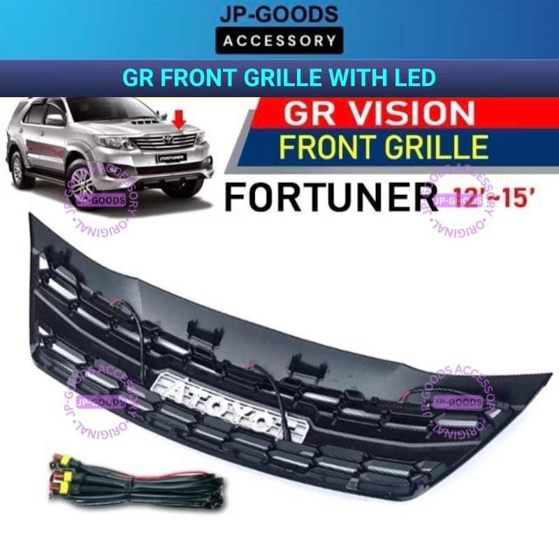 Toyota Fortuner 2012 - 2015 GR Sport Matte Black 3 LED Front Grill ...