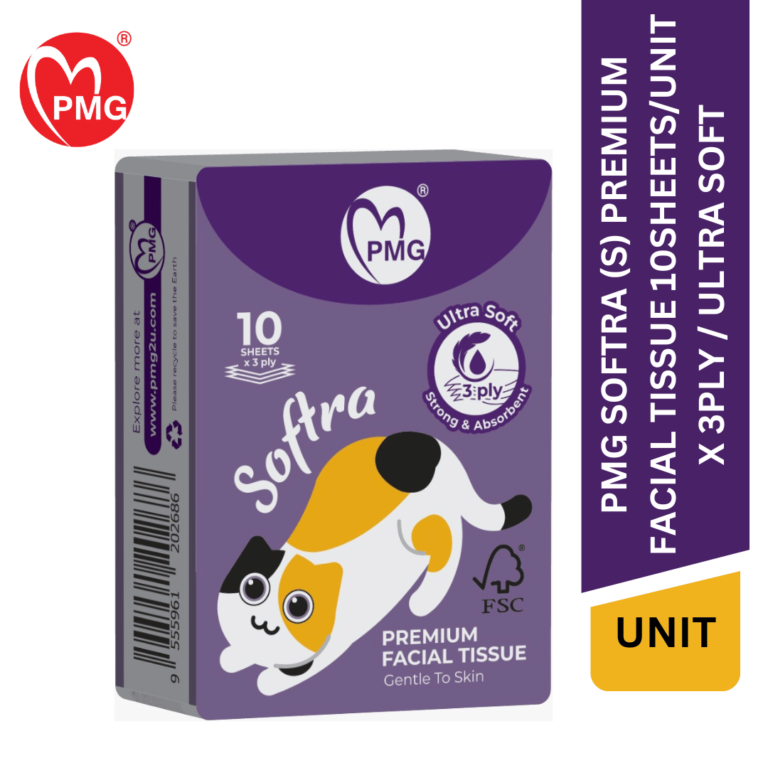 [PMG PHARMACY] PMG Softra (S) Premium Facial Tissue 10Sheets/Unit X 3ply / Ultra Soft ( Unit ...