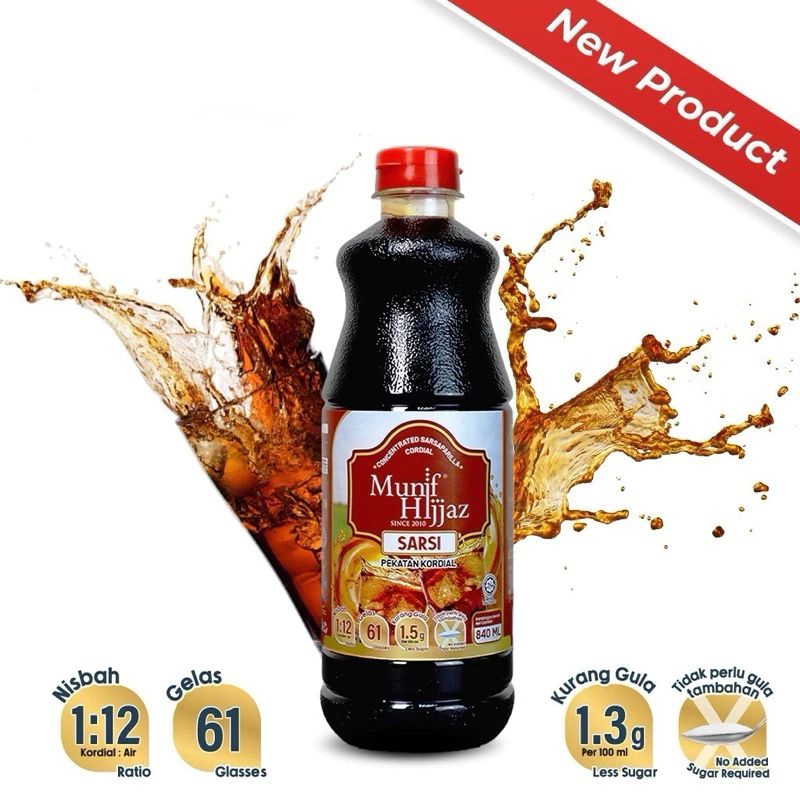 FREE GIFT Kordial Tanpa Gula Putih Mangga Oren Tropika Sarsi Laici ...