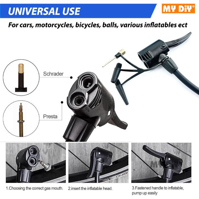 BICYCLE PUMP BUSTER HEAVY DUTY BICYCLE PUMP SINGLE CYLINDER PEDAL FOOT ...