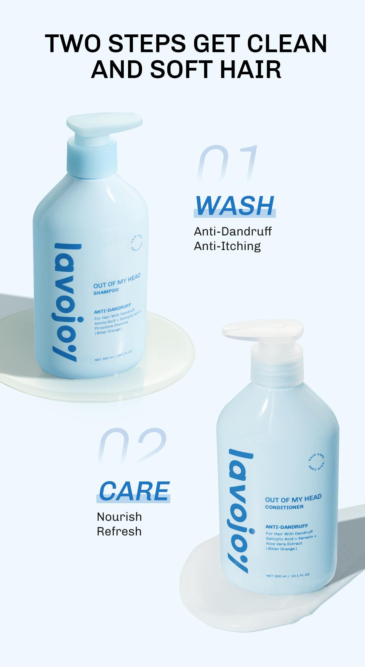 [Bundle] lavojoy Anti Dandruff Out Of My Head ALL IN 1 Shampoo 300ml + Conditioner 300ml | Bebas ...