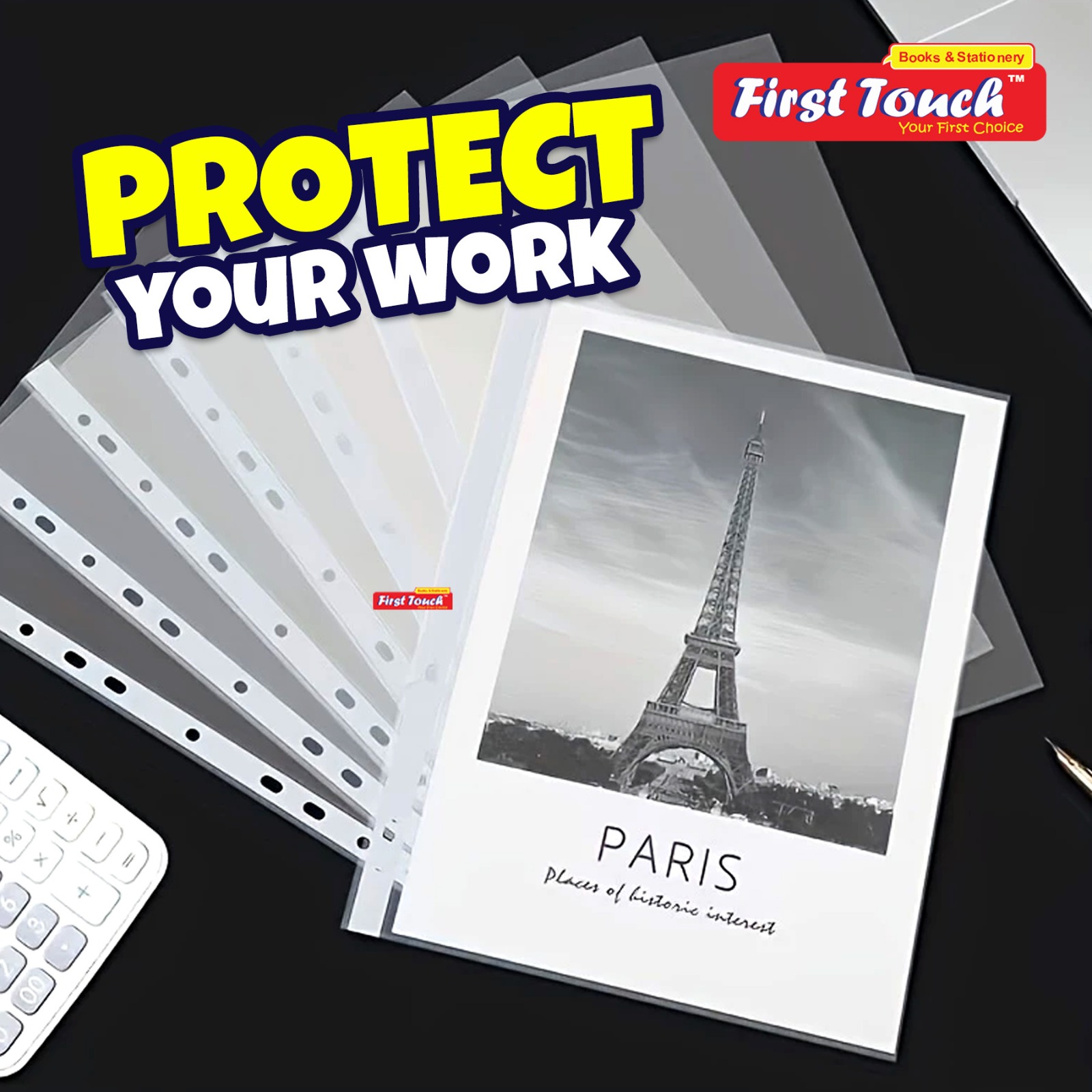 Kidario A4 Sheet Protector 0.5mm 100pcs 11 Hole Pocket Super Clear ...