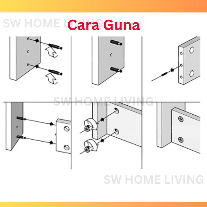SW 3 in 1 Minifix Screw 4set Housing Bolt Nut Connector Part Screw ...