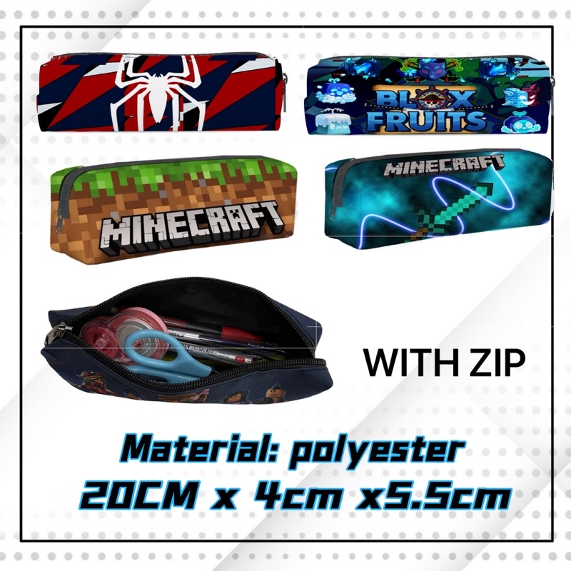 TUBE pencil pouch with zip roblox spiderman kotak pensel | Shopee Malaysia