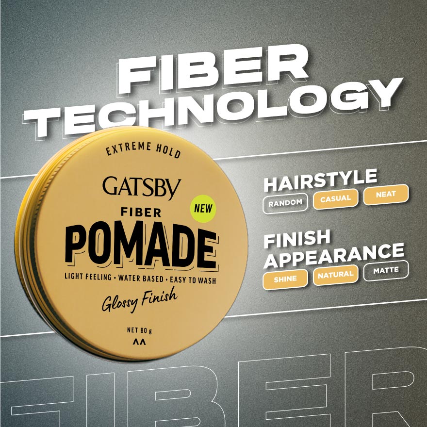 GATSBY Fiber Pomade Glossy Finish 80g | Shopee Malaysia