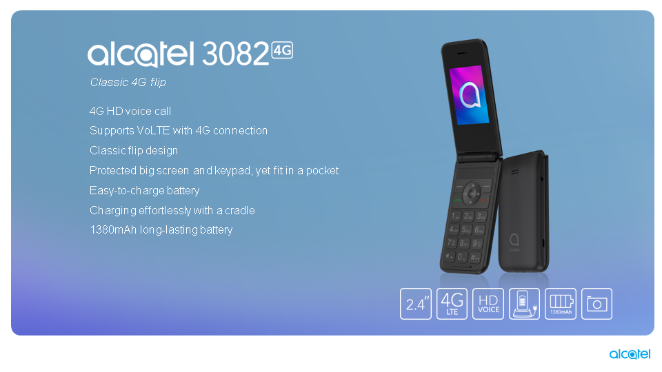 Alcatel 3082X 4G Flip Phone |2.4" Big Screen |SOS Button |Elderly ...