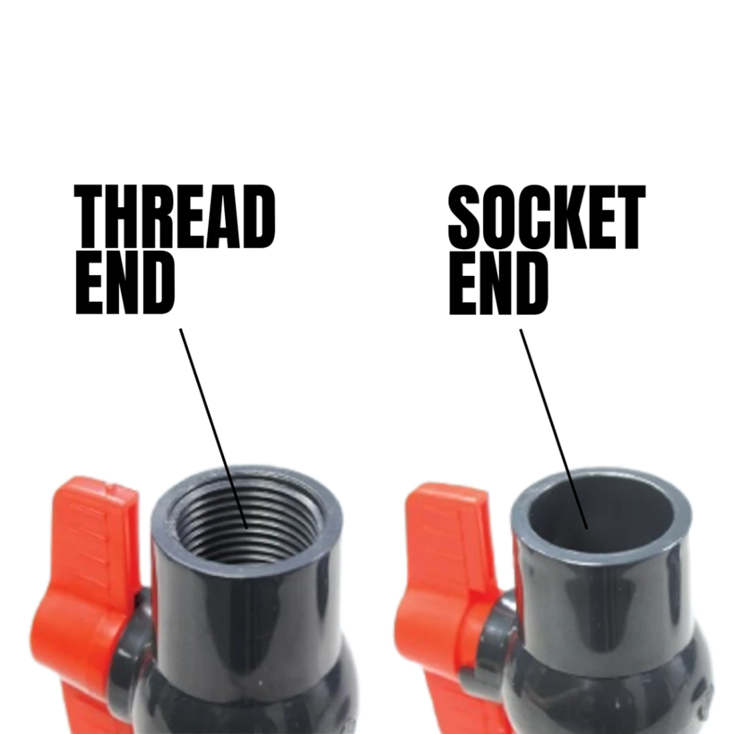 Red Handle Compact Ball Valve Stopcock PVC Threaded Compact Valve ...