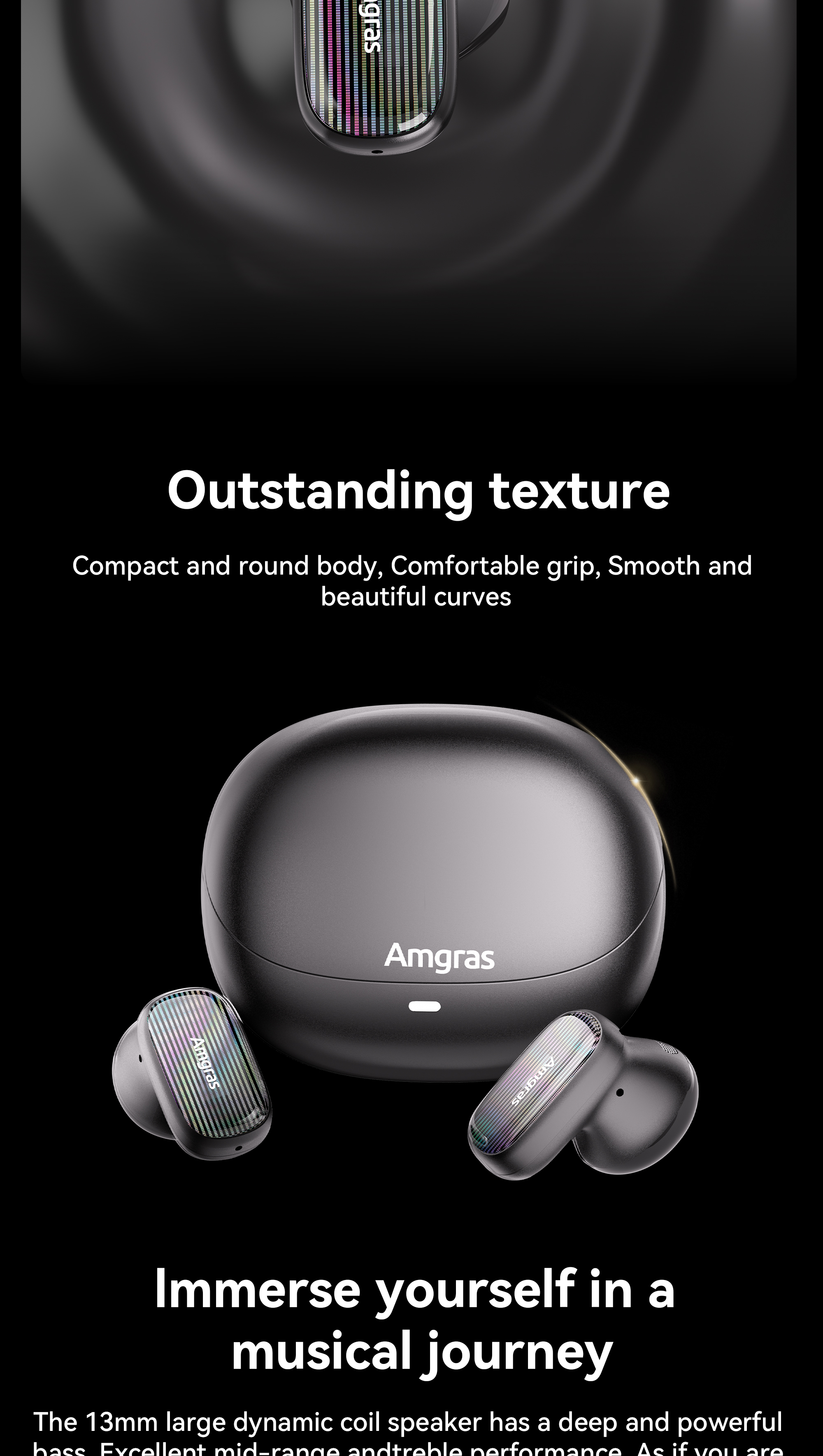 Amgras Spirit Pro2 Wireless Earbuds Mini Short Handle Bluetooth ...