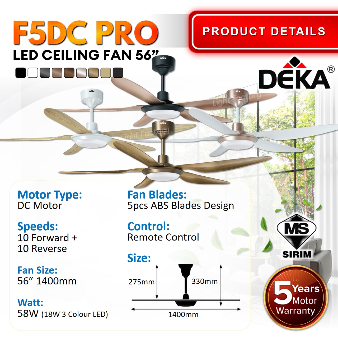 [TWIN PACK] DEKA F5DC LED PRO | DDC21LED | FANZO TURBO LED | CHAMPION ...