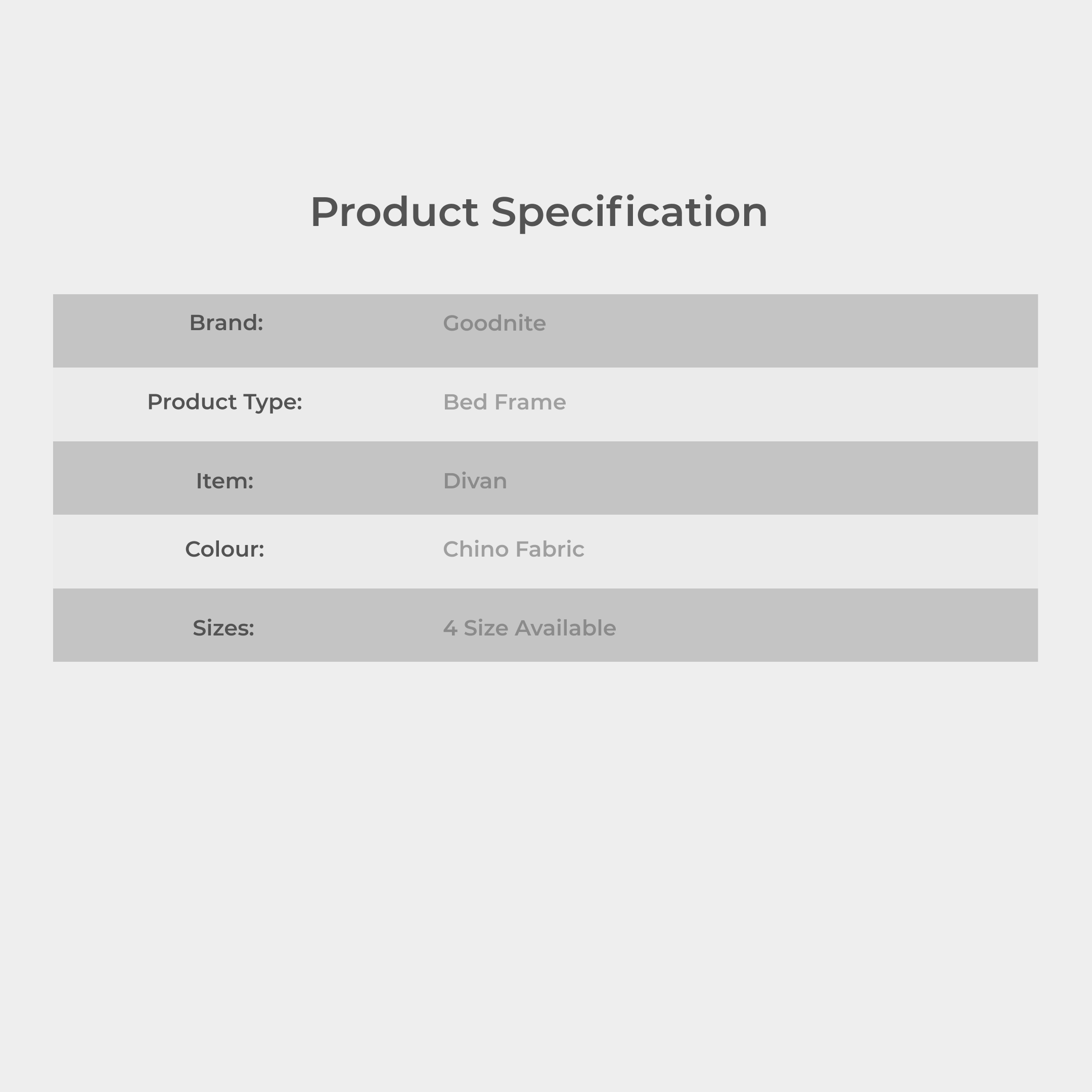 Goodnite 8 inch Divan Only (2 inch PVC Leg/ Rock 2 inch PVC Leg ...