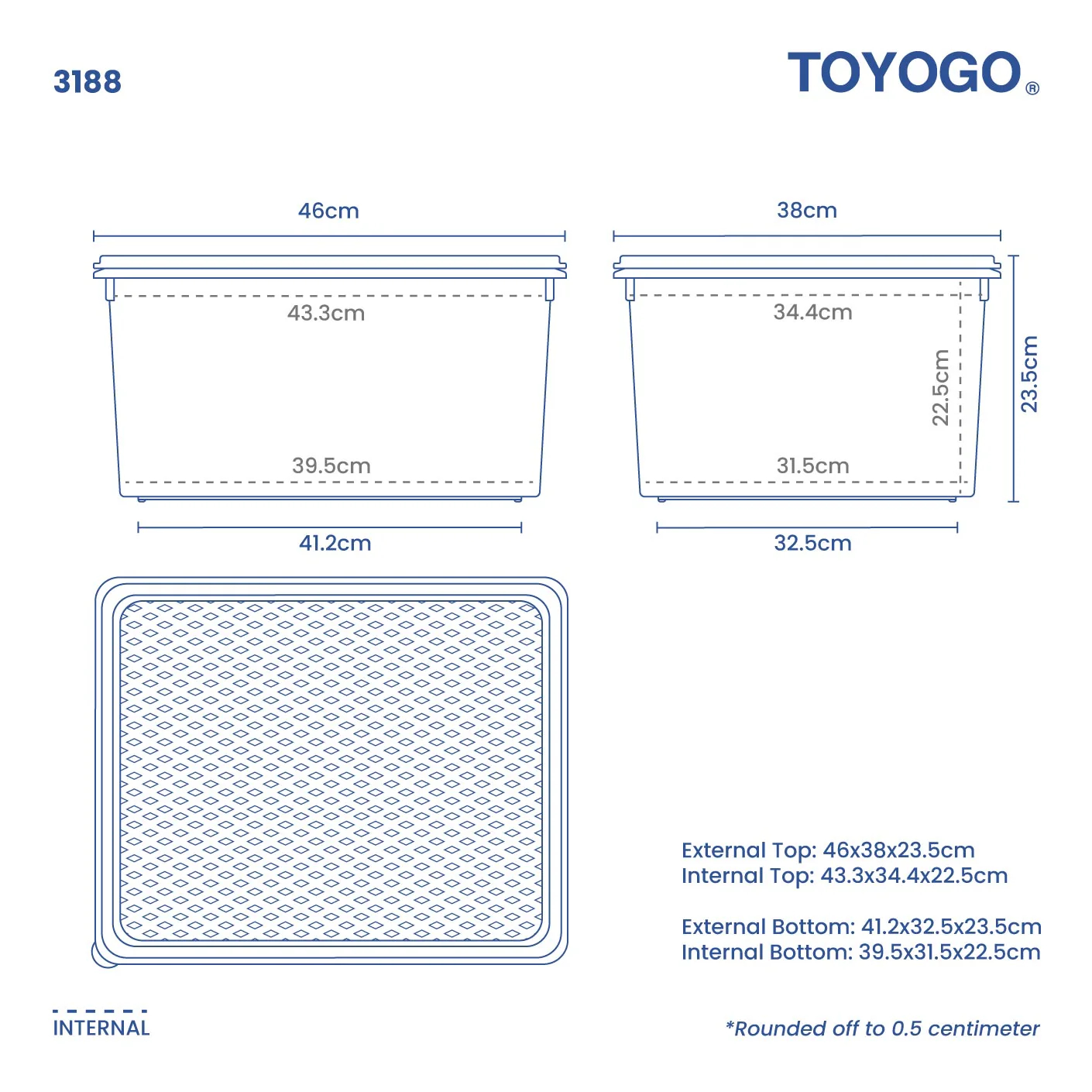 TOYOGO Food Storage Container with Lid - Translucent 3188 (30.5L) [2 ...
