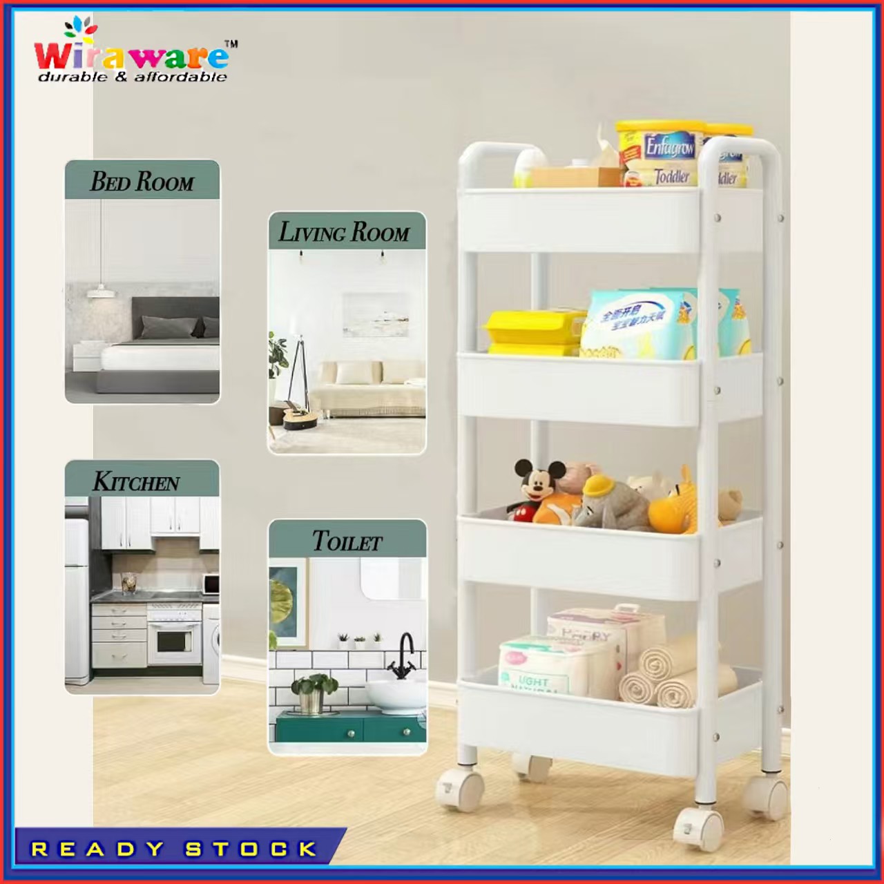 3/4 Tier Trolley Rack /trolley rack/kitchen trolley/ troli dapur/ troli ...