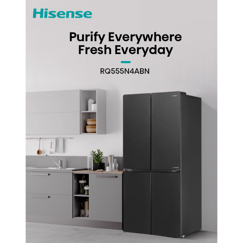 [LOWEST] Hisense Peti Sejuk 520L Inverter Refrigerator 4 Door Black ...