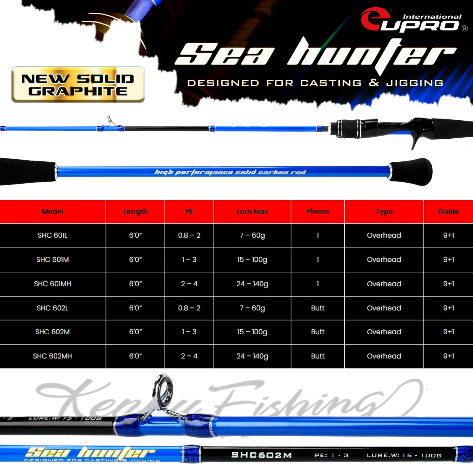 EUPRO SEA HUNTER BAITCASTING ( BC ) SOLID CABRON JIGGING ROD | Shopee ...