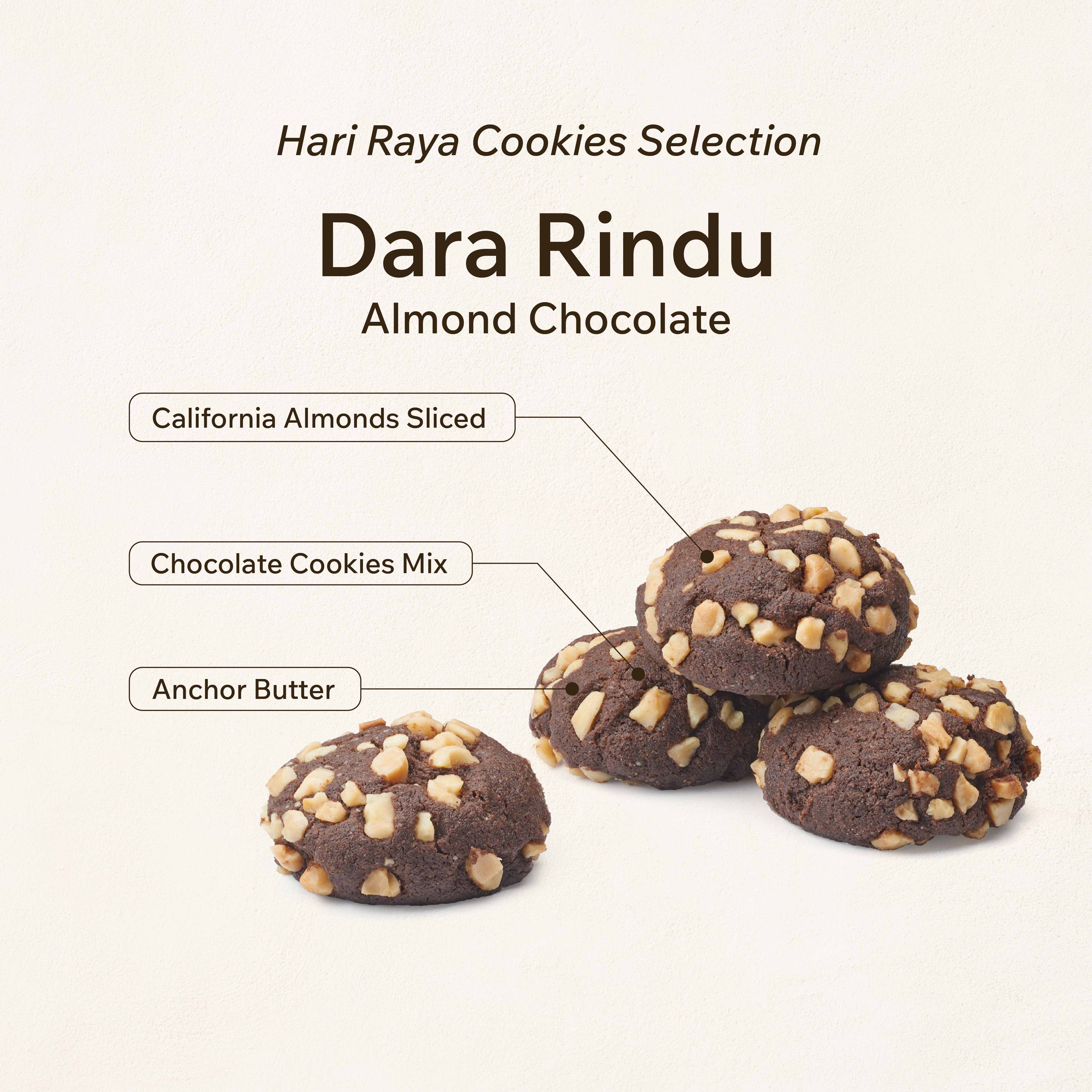 Joymom's PREMIUM Hari Raya Cookies:Biskut Dara Rindu(Almond Chocolate ...