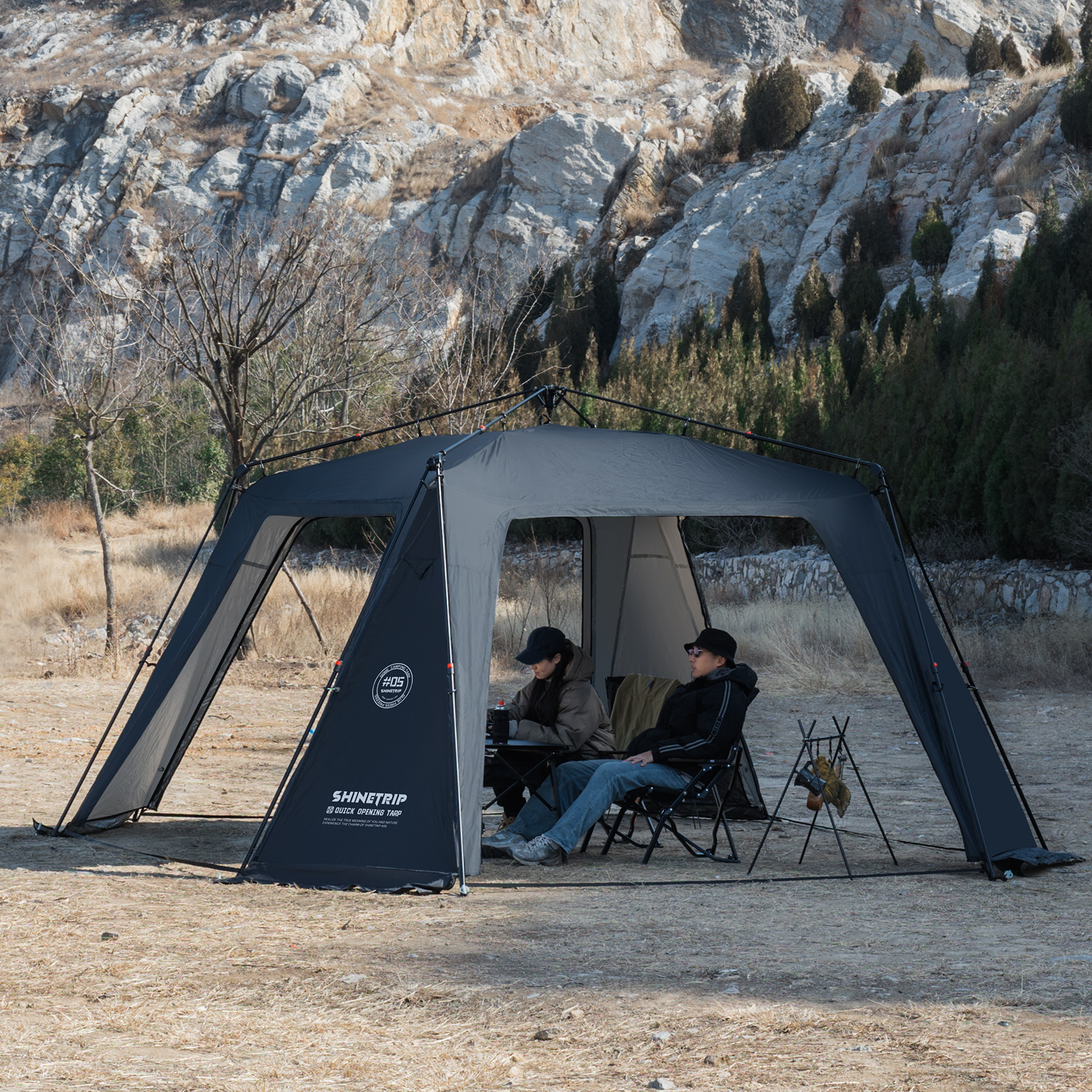 Shinetrip Auto Dome Shelter Tarp PU2000 Silver Coated Black Green Khaki ...