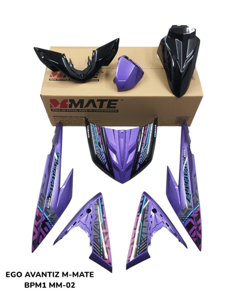 YAMAHA AVANTIZ BODY COVER SET ( SIAP STICKER ) M-MATE PURPLE DBSB DPBMU ...