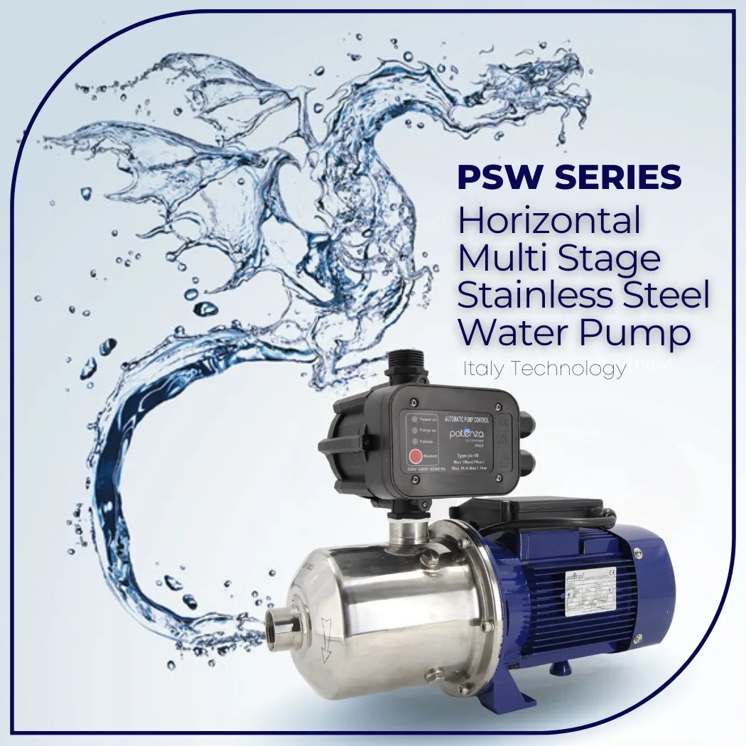 Potenza PSW-4-50 PC-Auto Multi-Stage S/Steel Domestic Pump 1.5Hp / 1 ...