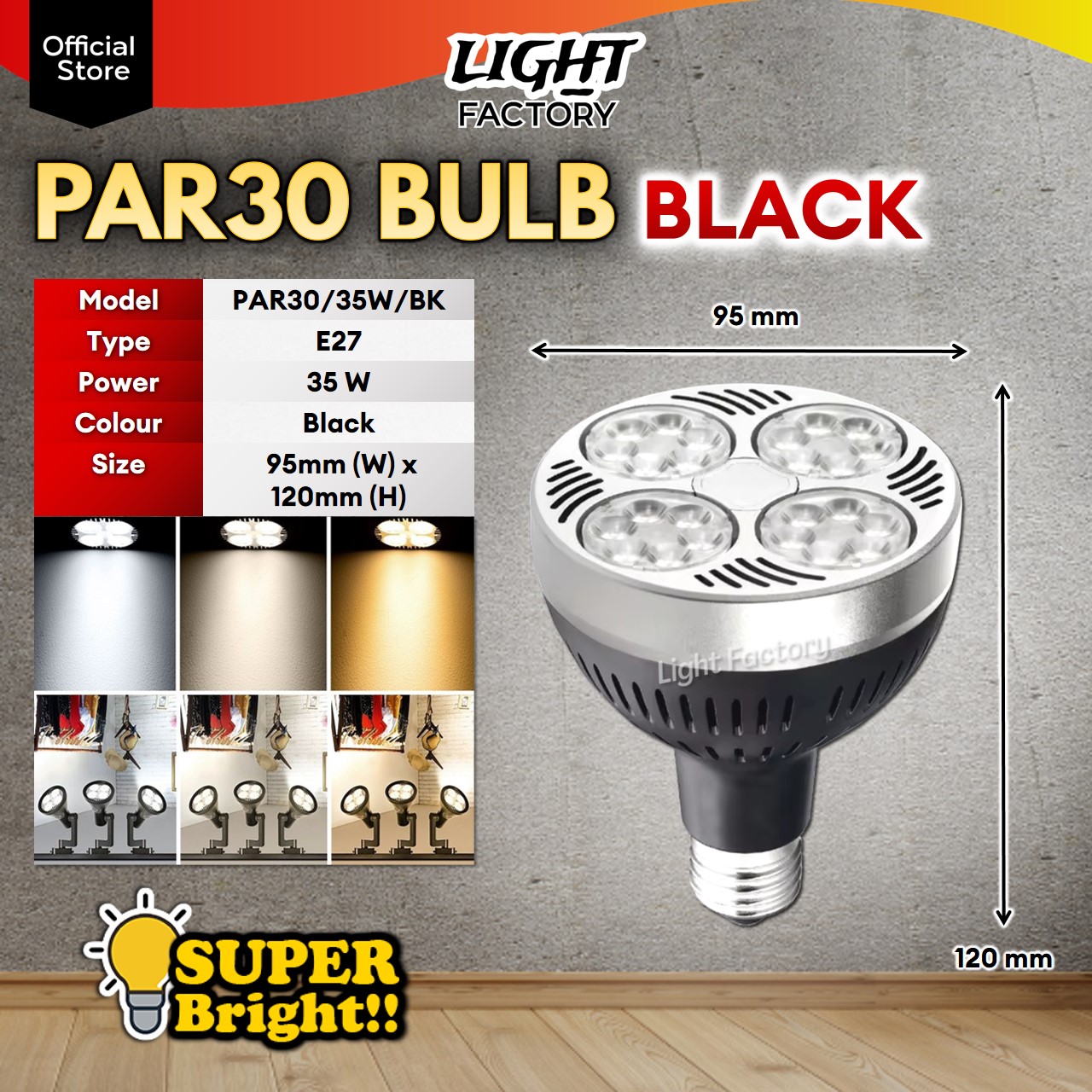 PAR30 35W LED BULB LED Spotlight Bulb Super Bright E27 Holder PAR30 LED ...