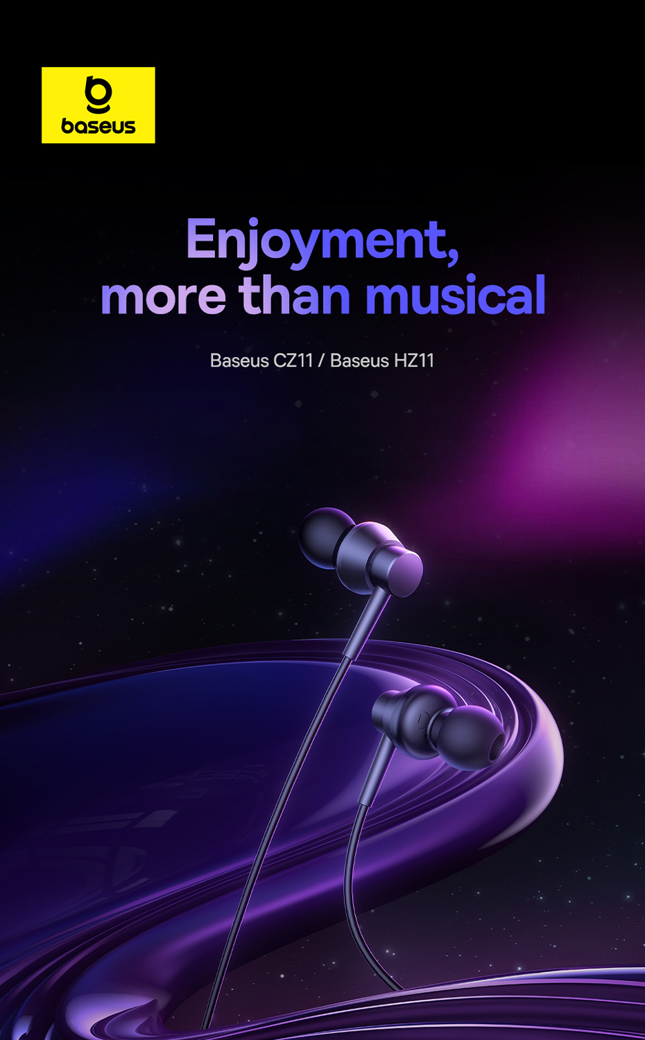 Baseus CZ11 HZ11 Wired Earphones Lateral In-ear Wire Control Ulta Low ...