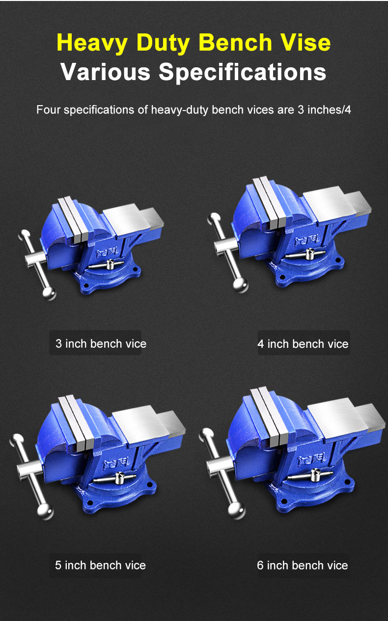 3'' / 4" / 5 '' / 6 " Heavy Duty Clamp Bench Vise Clamp Tool 360° Rotation Ragum Meja Inch ...