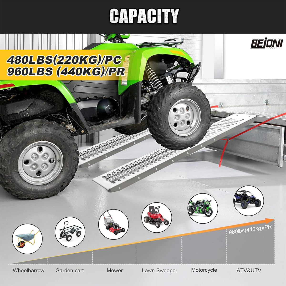 Motorcycle Bike Stage Folding Ladder Ramp HeavyDuty Motocycle Bike Ramp ...