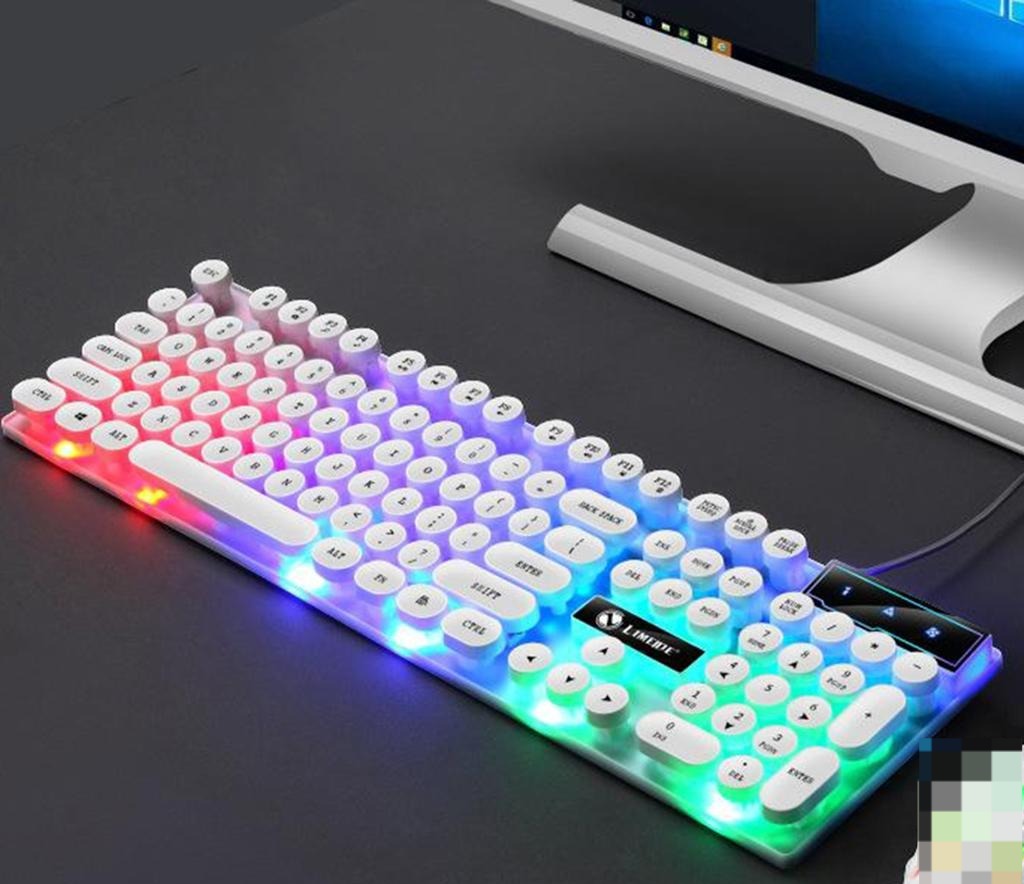Glowing Keyboard With Round Keycaps For Pc/laptop Gaming Backlit ...