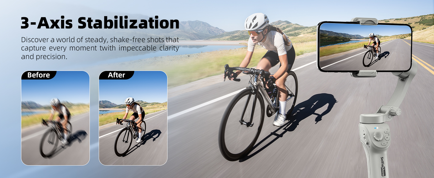 Handheld Gimbal 3-Axis Cell Phone Stabilizer Anti-Shake Intelligent ...