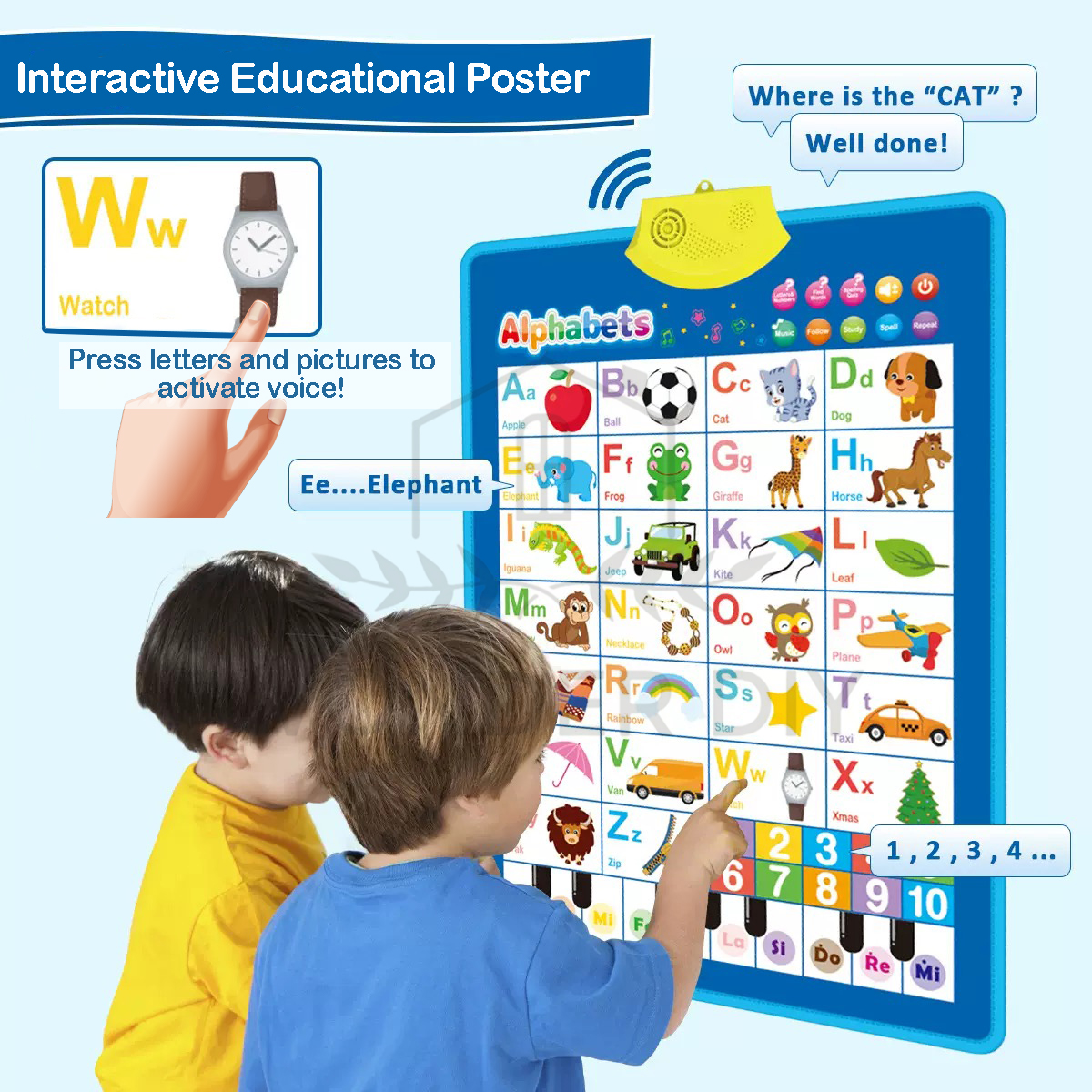 Premium English Interactive Talking Alphabet Poster ABC Wall Chart With ...