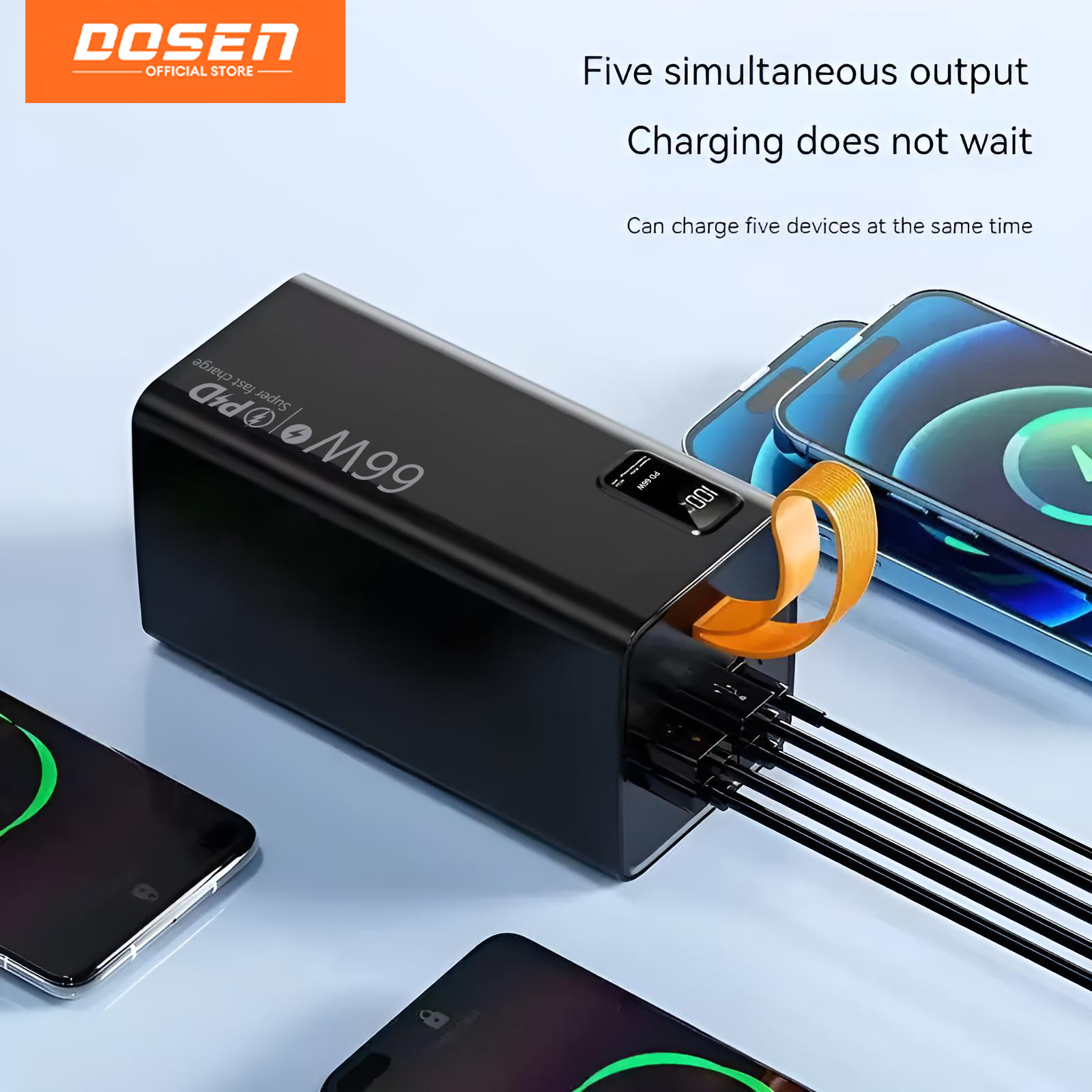 DOSEN Power Bank K7 Fast Charging Four USB Portable Digital Display ...