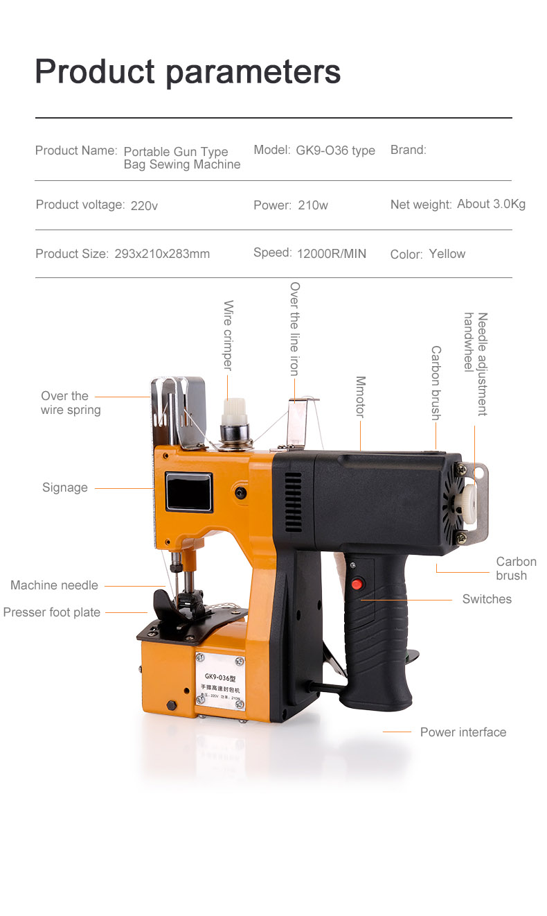 Portable Electric Sewing Machine Handheld Guni Bag Woven Paper Bag ...