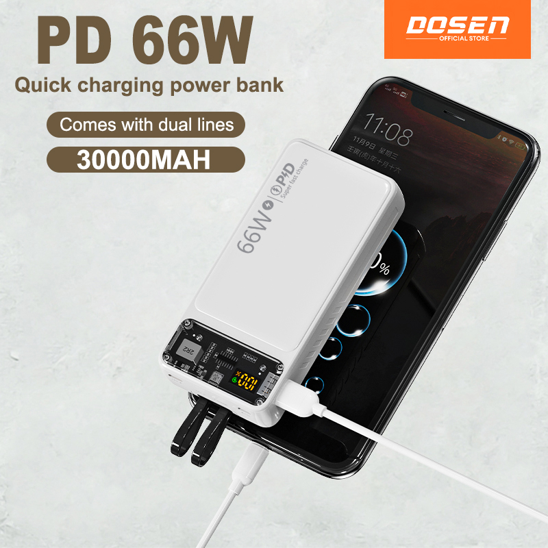 DOSEN DX160 Power Bank PD66W Fast Charging Type-C Input USB Comes with ...