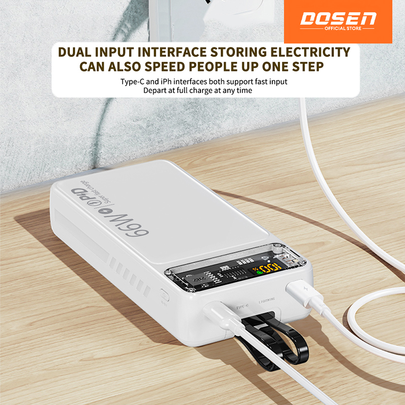 DOSEN DX160 Power Bank PD66W Fast Charging Type-C Input USB Comes with ...