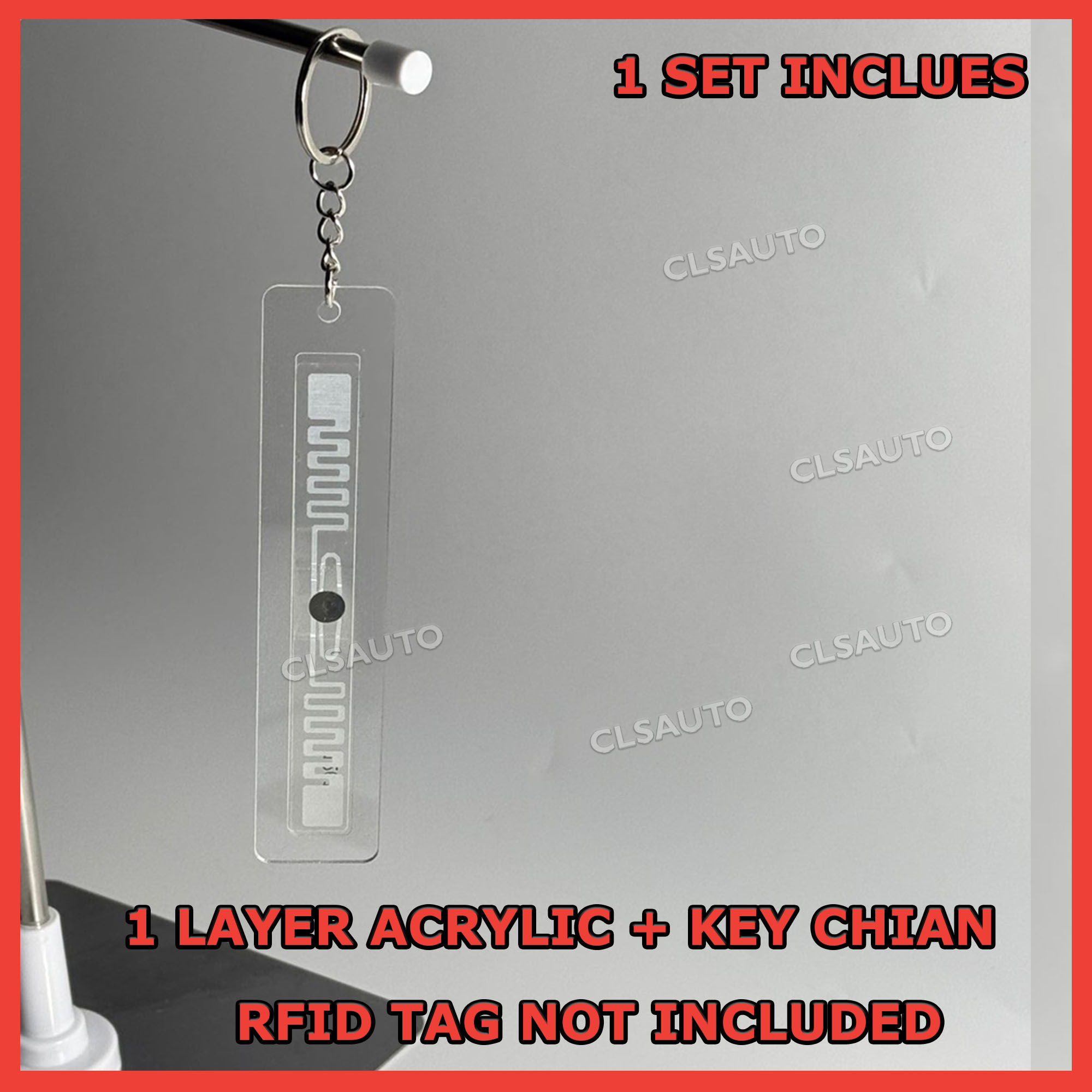 RFID Keychain Holder for Parking Access Transparent Acrylic Carpark ...