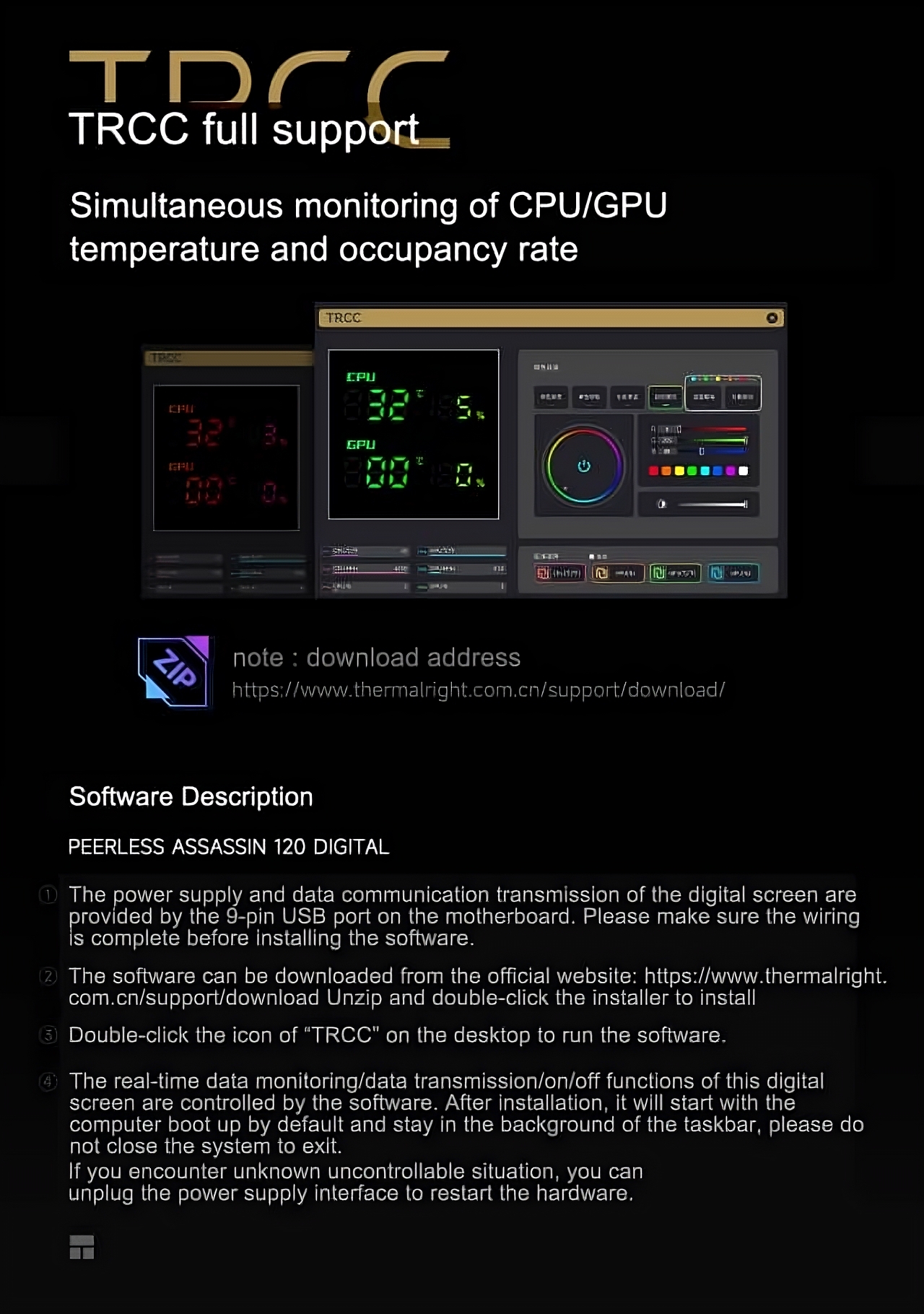 THERMALRIGHT PA120 DIGITAL PEERLESS ASSASSIN 120 BLACK | WHITE CPU ...