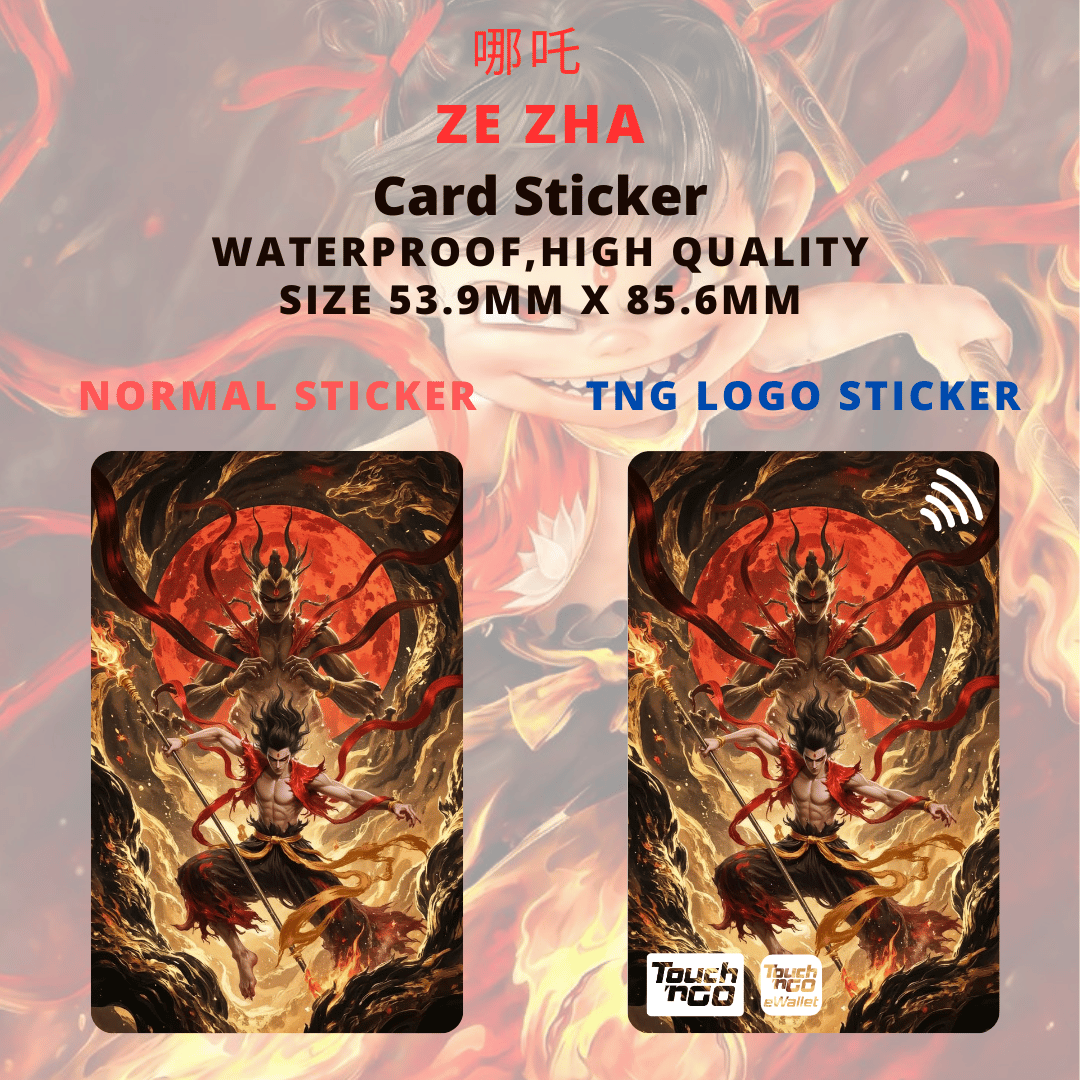Ne Zha Normal/TNG Logo Card Sticker - Card Sticker/Touch n Go Card ...