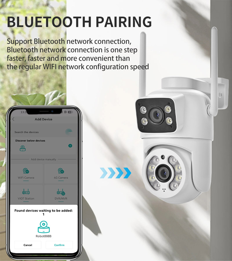 V380 Pro CCTV Camera Q13 Dual Lenss wireless wifi CCTV Full Color Night ...