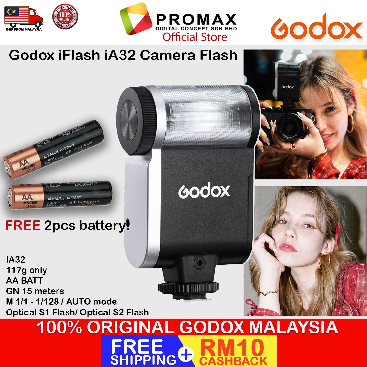 Godox iFlash Camera Flash iA32 | Shopee Malaysia