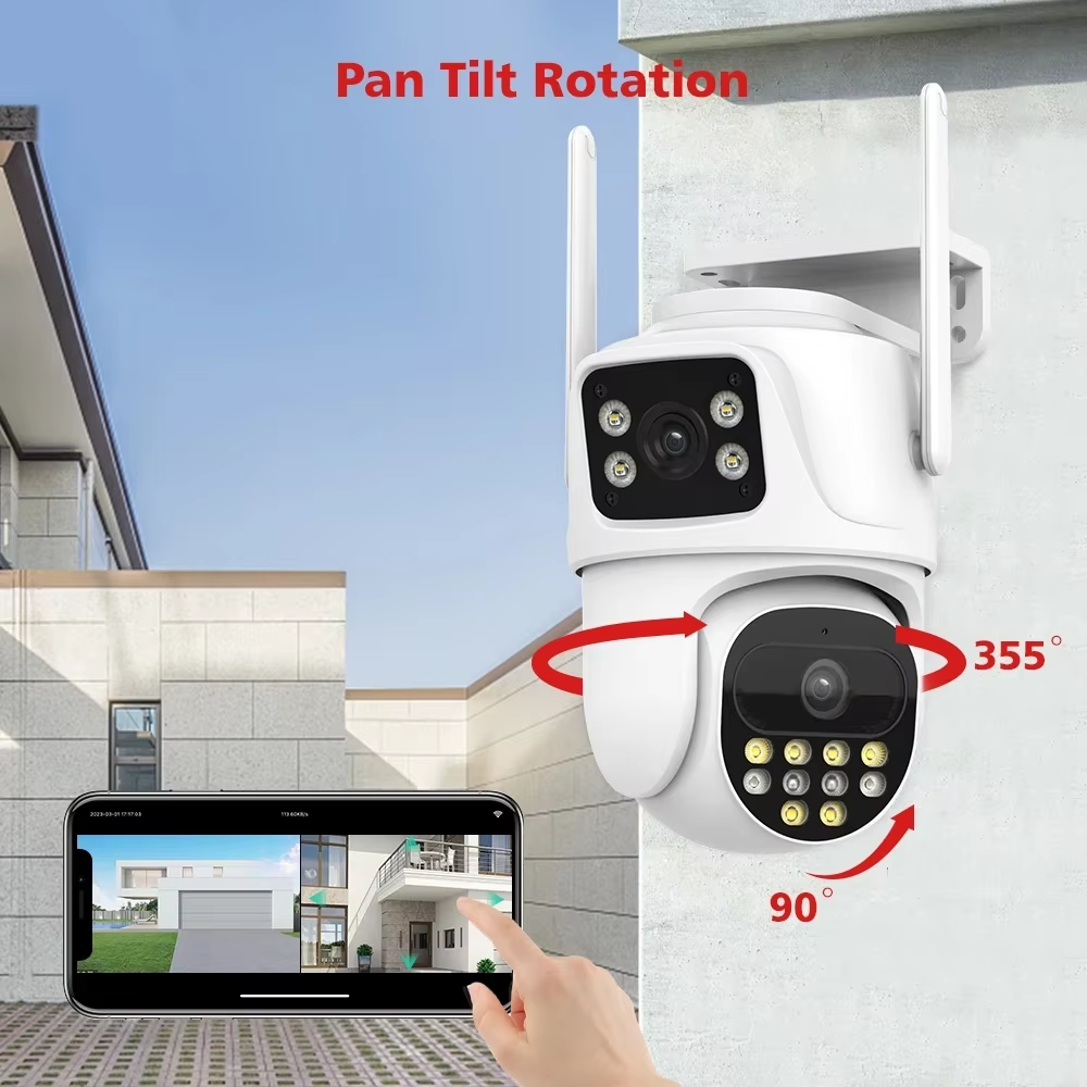 ICSEE CCTV Outdoor Dual Camera P9 1080P Wifi Connect To Cellphone Dual ...