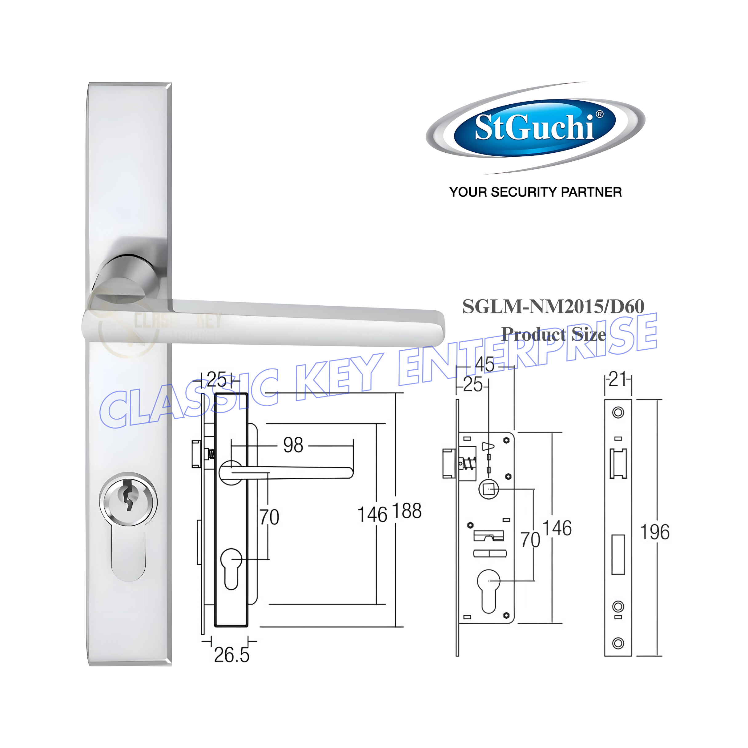 St Guchi Grill Door Lock SGLM-NM2015/D60 / St Guchi Grill Lock 2015 ...