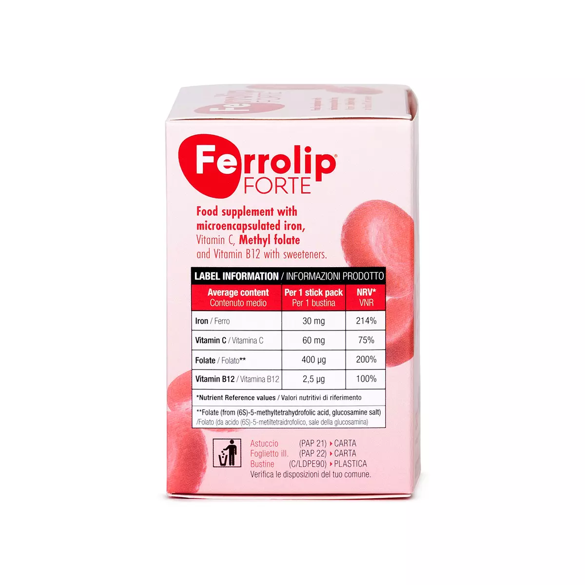 Ferrolip FORTE: Lemon - Flavored Iron Supplement with Vitamins, 30 ...