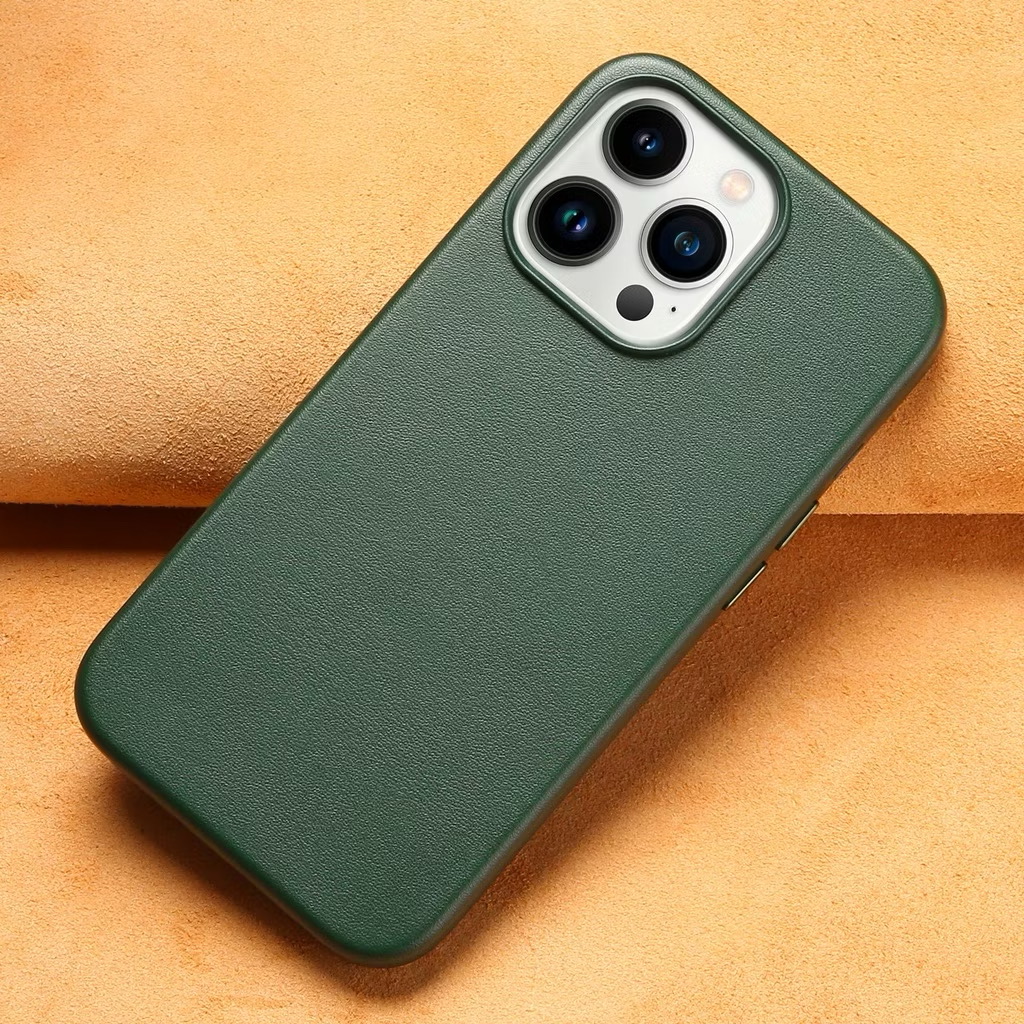 Sarung Telefon Magnetik Kulit Premium Anti-Cap Jari untuk iPhone 16 ...