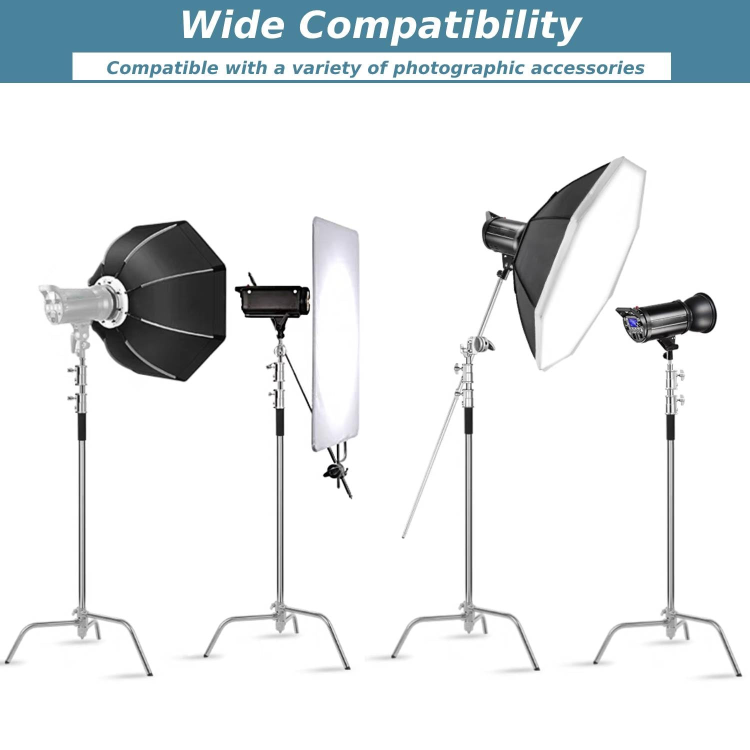 Stainless Steel Heavy Duty Photography Tripod Light Stand, 9.19 Feet/2 ...