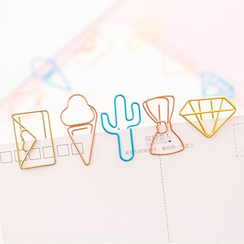 Metal Bookmark Clips Paper Clip File Clips Love Envelope Klip Kertas ...