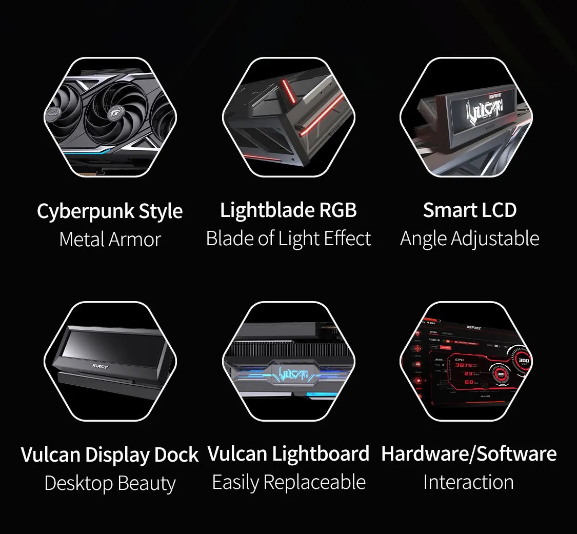 COLORFUL IGAME GEFORCE RTX 5080 VULCAN OC 16GB GDDR7 - LCD DISPLAY ...