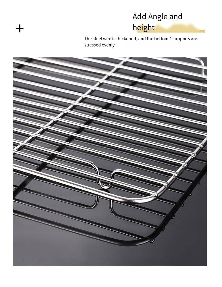 Rectangular Storage Tray Stainless Steel Oven Baking Pan with Wire Rack ...